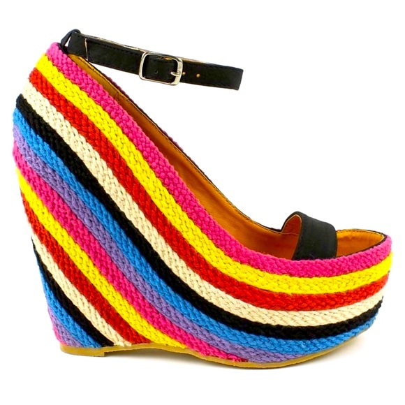 Shoes | Multi Colored Espadrille Wedge | Poshmark